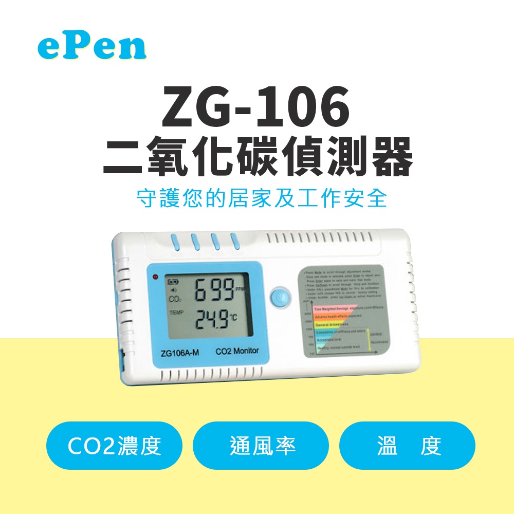 【有購豐】ZG-106 CO2二氧化碳偵測器 偵測溫度 居家安全 空氣偵測器 | 蝦皮購物
