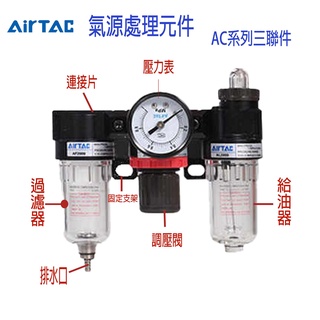 🔺Soar🔺亞德客AirTAC/ 三點組合 三聯件 AC系列 AC1500 AC2000 空氣過濾器 | 蝦皮購物