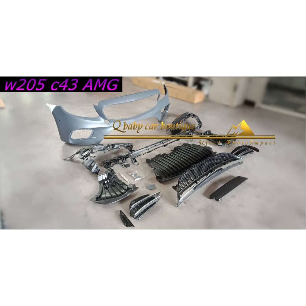 BENZ W205 C180 C300 C400 改 c43AMG C43 AMG 前保桿 保桿 空力套件 現貨 | 蝦皮購物