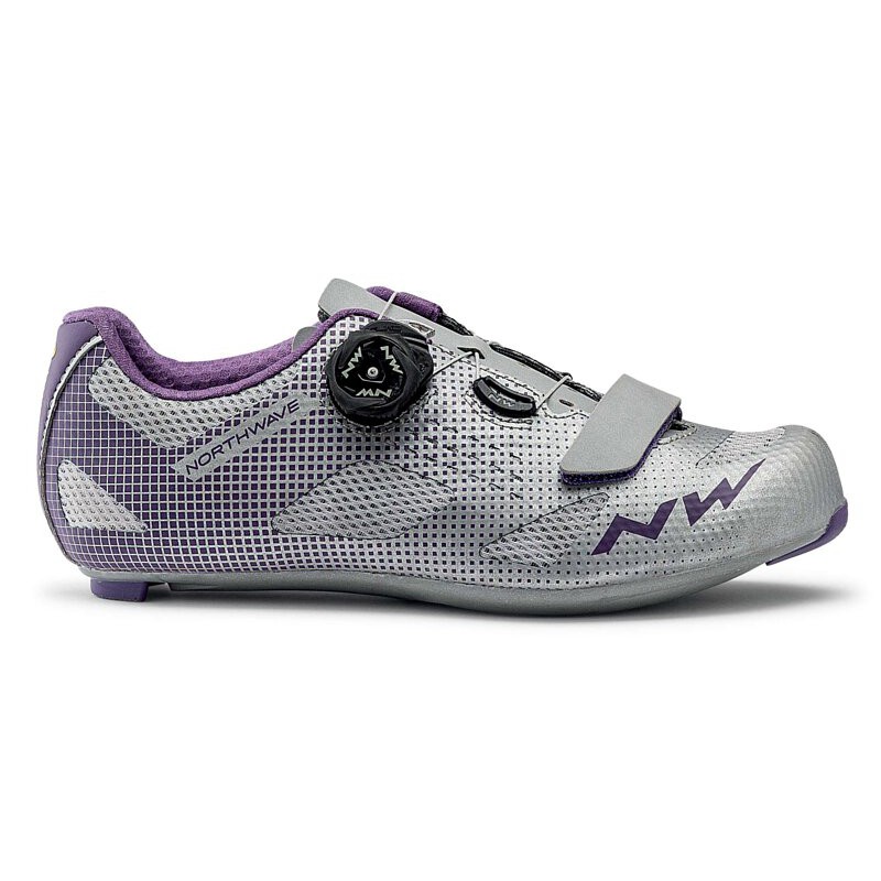 Northwave NW 女用 風暴單旋 公路車鞋 (銀/紫) | 蝦皮購物