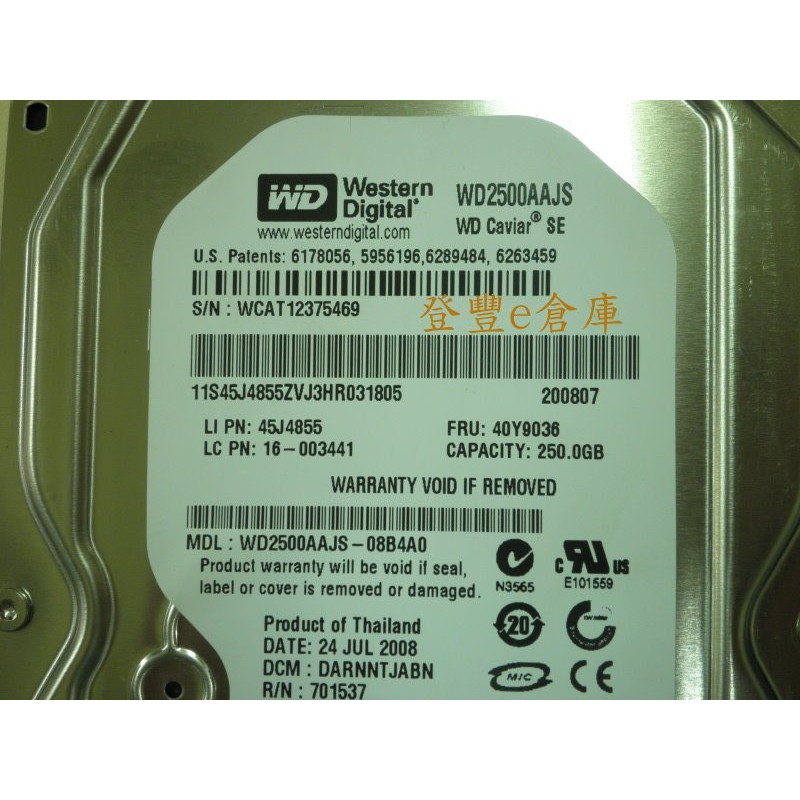 【登豐e倉庫】 YF637 WD2500AAJS-08B4A0 250G SATA2 硬碟 | 蝦皮購物