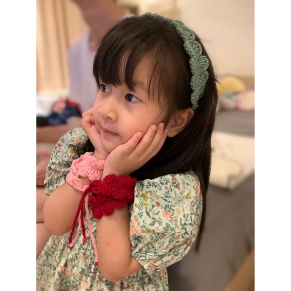 【Menisa Knitting】 窄版蕾絲花花髮帶（下標才製作） | 蝦皮購物