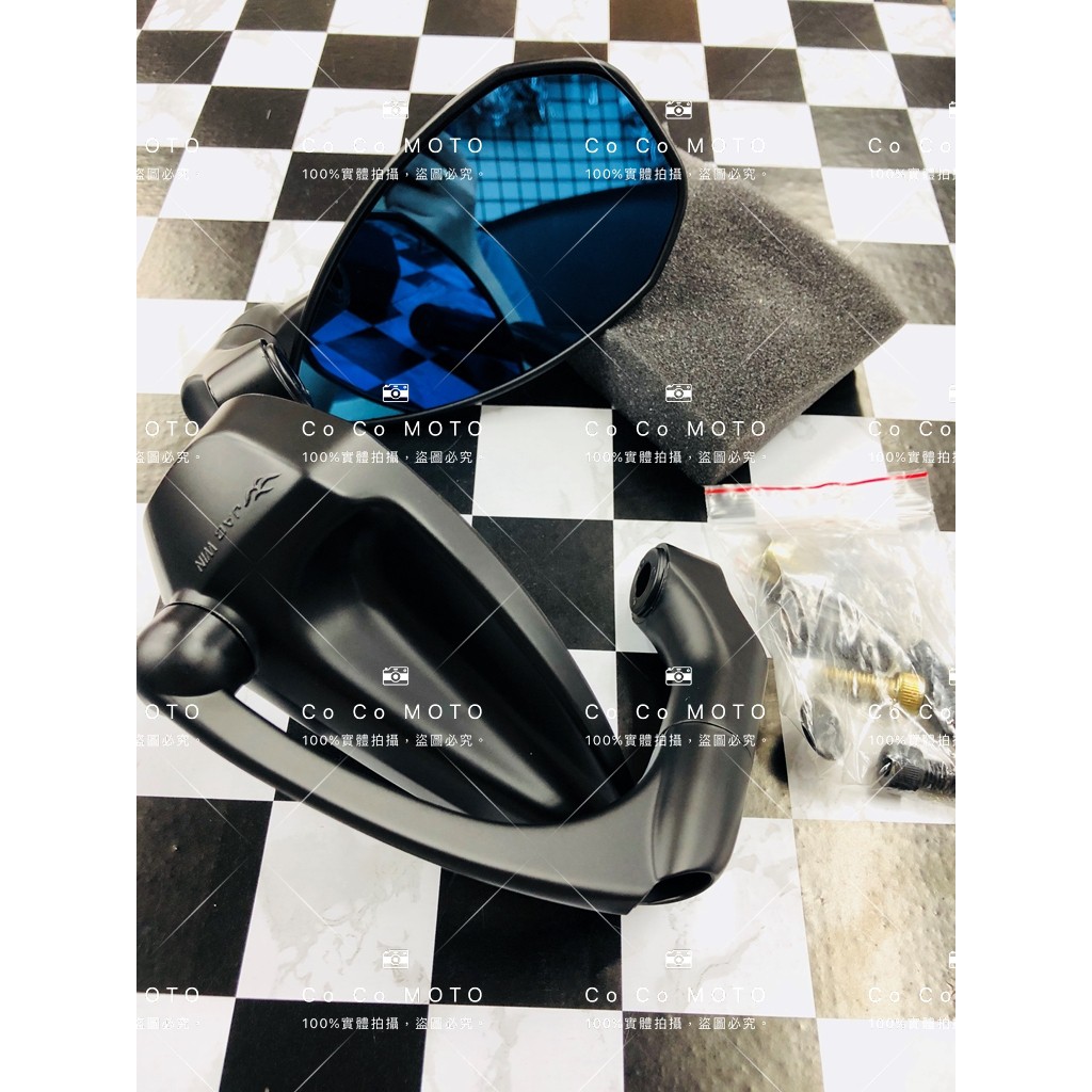 COCO機車精品 JS 盾牌型 後視鏡 後照鏡 鏡子 藍鏡面 勁戰系列 BWS FORCE GTR | 蝦皮購物