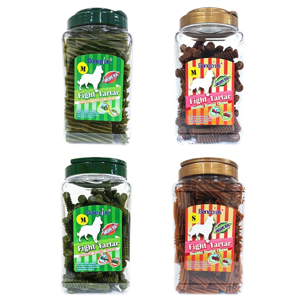 Bone plus 超效動能雙頭 /超效螺旋六星 /六星雙效草本潔牙棒桶裝 1100g系列 | 蝦皮購物