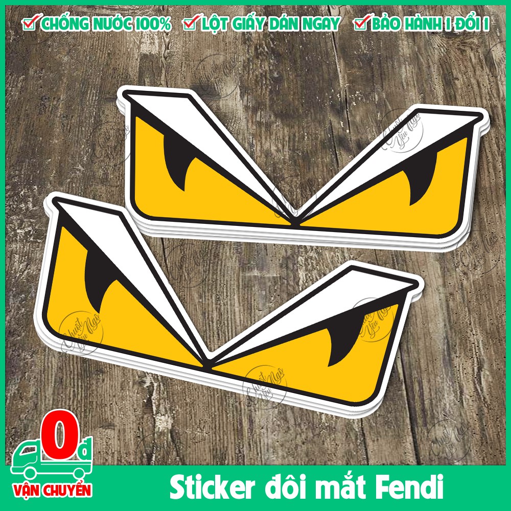 防水貼紙 FENDI Yellow Eyes Stickers 頭盔、手機、摩托車、筆記本電腦...... | 蝦皮購物