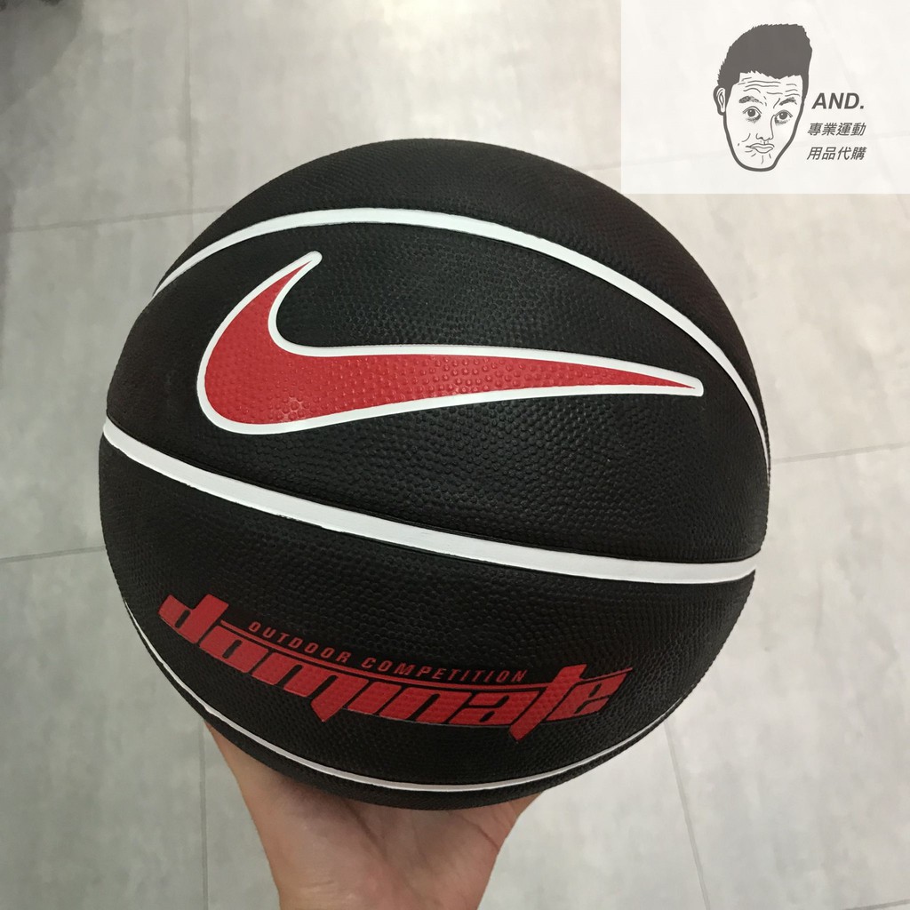 【AND.】NIKE DOMINATE TACK 8P 7號籃球 橡膠 耐磨 黑底 紅勾 N000116-509 | 蝦皮購物