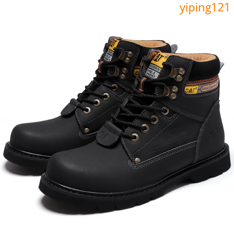 yiping121 【現貨】CAT 馬丁靴 靴子 卡特 戶外運動鞋 頭層皮面牛筋大底 防水 高筒 男女靴子 | 蝦皮購物