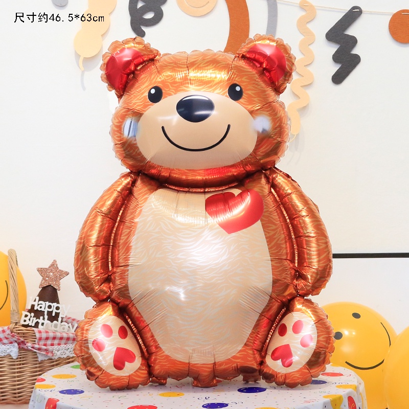 【熊抱愛心氣球】台灣現貨 鋁膜氣球 立體氣球 生日氣球 氣球佈置 鋁箔氣球 卡通氣球 派對佈置 生日派對 抓週派對 | 蝦皮購物