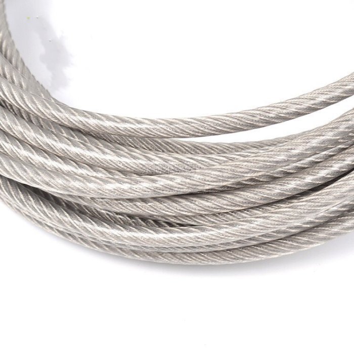 【susumy】小尺寸 304不鏽鋼 1米 包膠 白鐵鋼索 鋼纜 白鐵鋼纜 壓頭鋼索 鋼索 鋼絲 | 蝦皮購物
