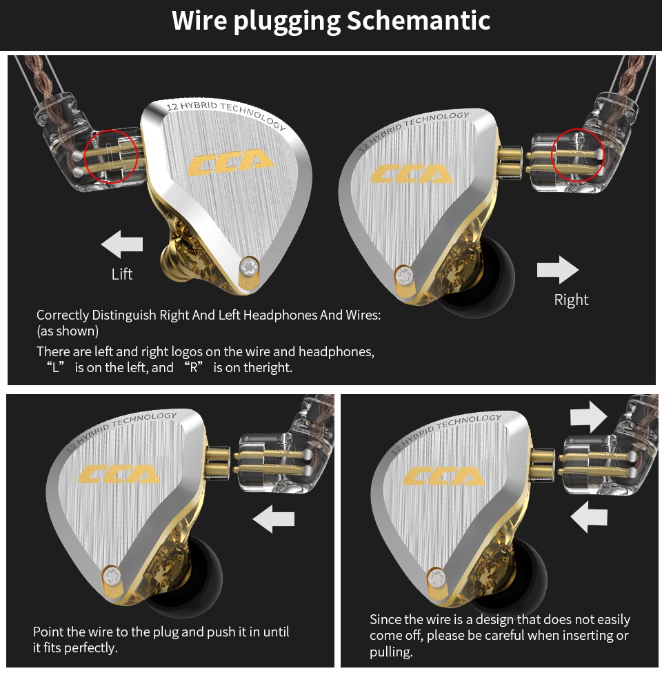 Cca C12 5BA+1DD 混合金屬耳機 HIFI 低音耳塞入耳式監聽降噪耳機可更換線 V90 | 蝦皮購物