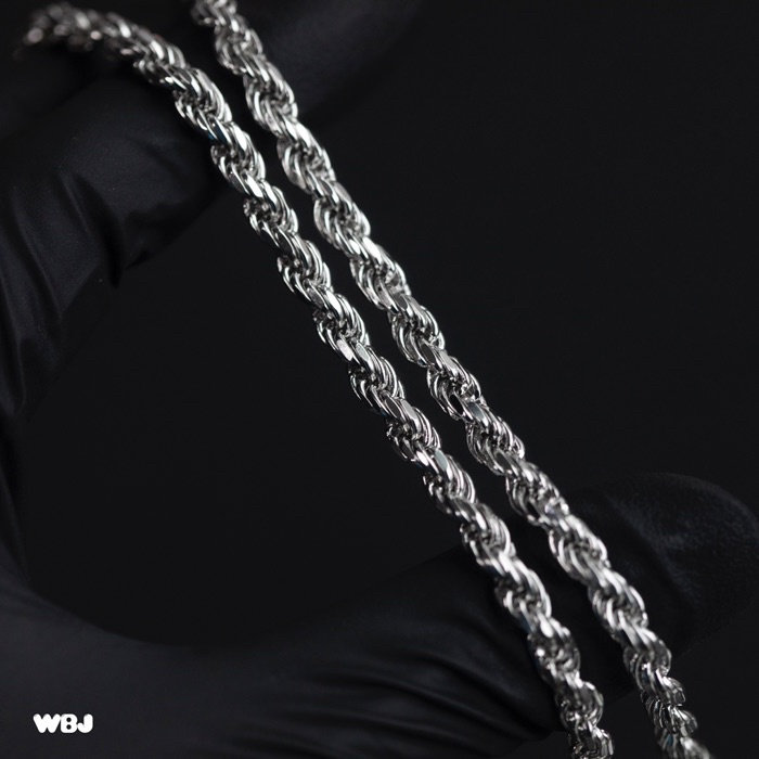 WBJ訂製珠寶 2mm/3mm純銀麻花鍊 嘻哈飾品 925純銀項鍊 防氧處理 18k真金電鍍 純銀古巴鍊 藝人指定品牌 | 蝦皮購物