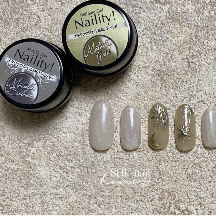 全新現貨 質感 金屬膠 Naility M02 金色 M01 銀色 4g Naility 日本美甲代購 | 蝦皮購物