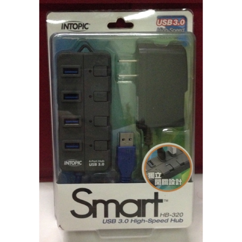 【INTOPIC】USB 3.0 4埠全方位高速集線器(HB-320) | 蝦皮購物