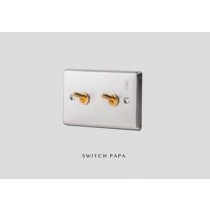 開關拔拔switchpapa工業風 北歐風 無印風 不鏽鋼復古黃銅開關2開 | 蝦皮購物