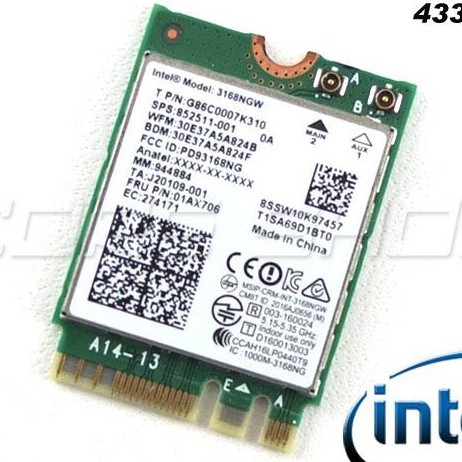 Intel AC 3168 HMW 筆電 雙頻無線網卡 有藍芽 + wifi | 蝦皮購物