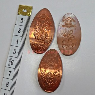 【米奇 Disneyland 3枚 紀念幣 壓印幣】銅幣 迪士尼 幻想曲 Mickey Mouse 布魯托 20周年 幣 | 蝦皮購物