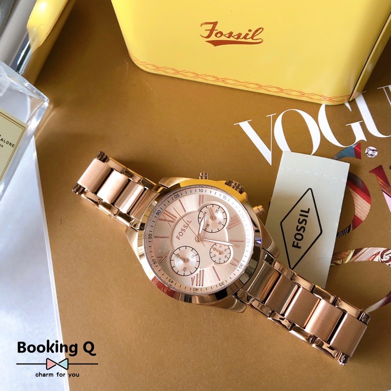【BK】Fossil 手錶 BQ3036 玫瑰金 女錶 女生手錶 金屬錶 | 蝦皮購物