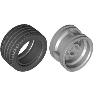 LEGO 樂高 零件 44309 56145 淺灰框 黑胎皮 輪胎 輪框 科技 4184286 4297210 車 | 蝦皮購物