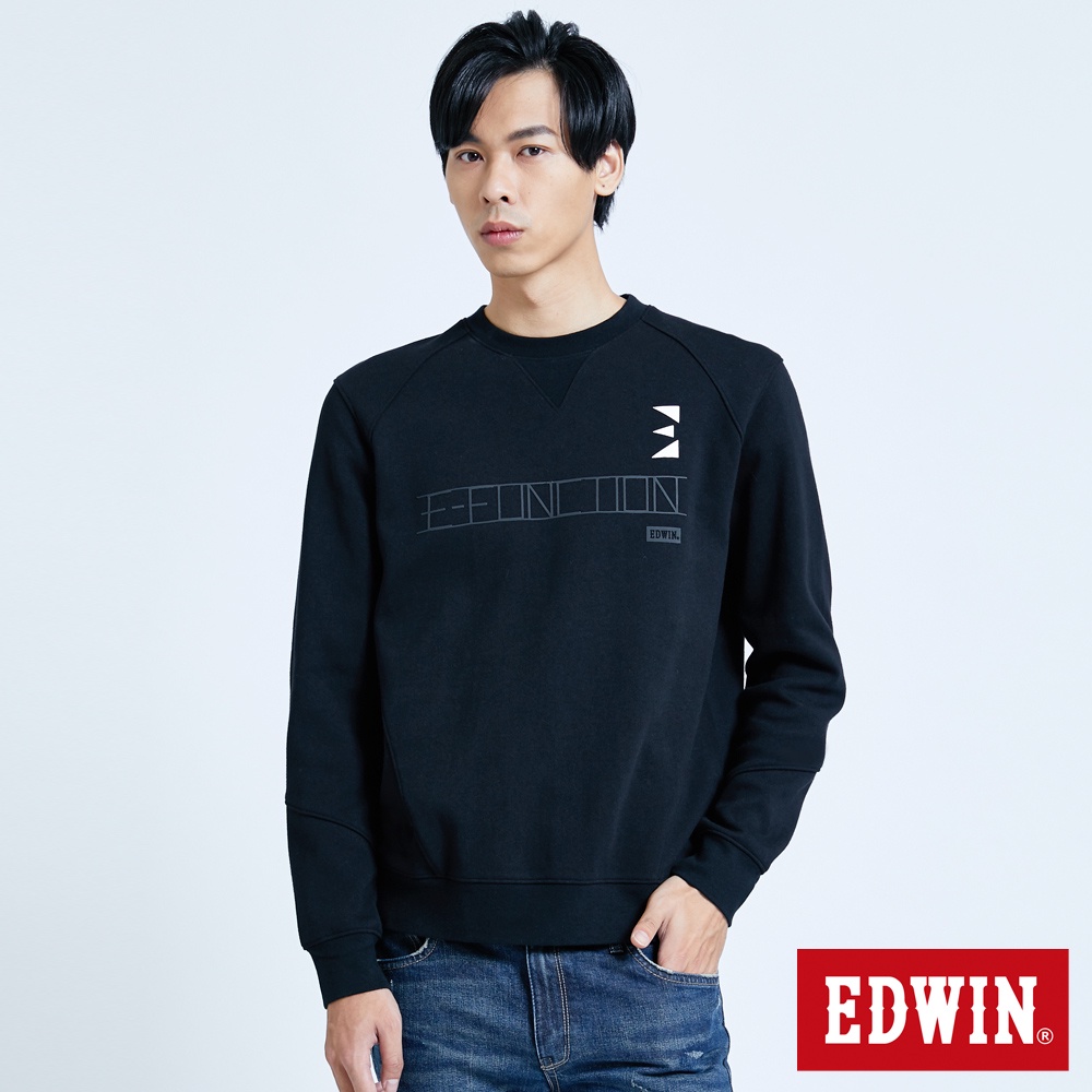 EDWIN 男款 人氣復刻 E FUNCTION 3D立體厚長袖T恤(黑色) | 蝦皮購物