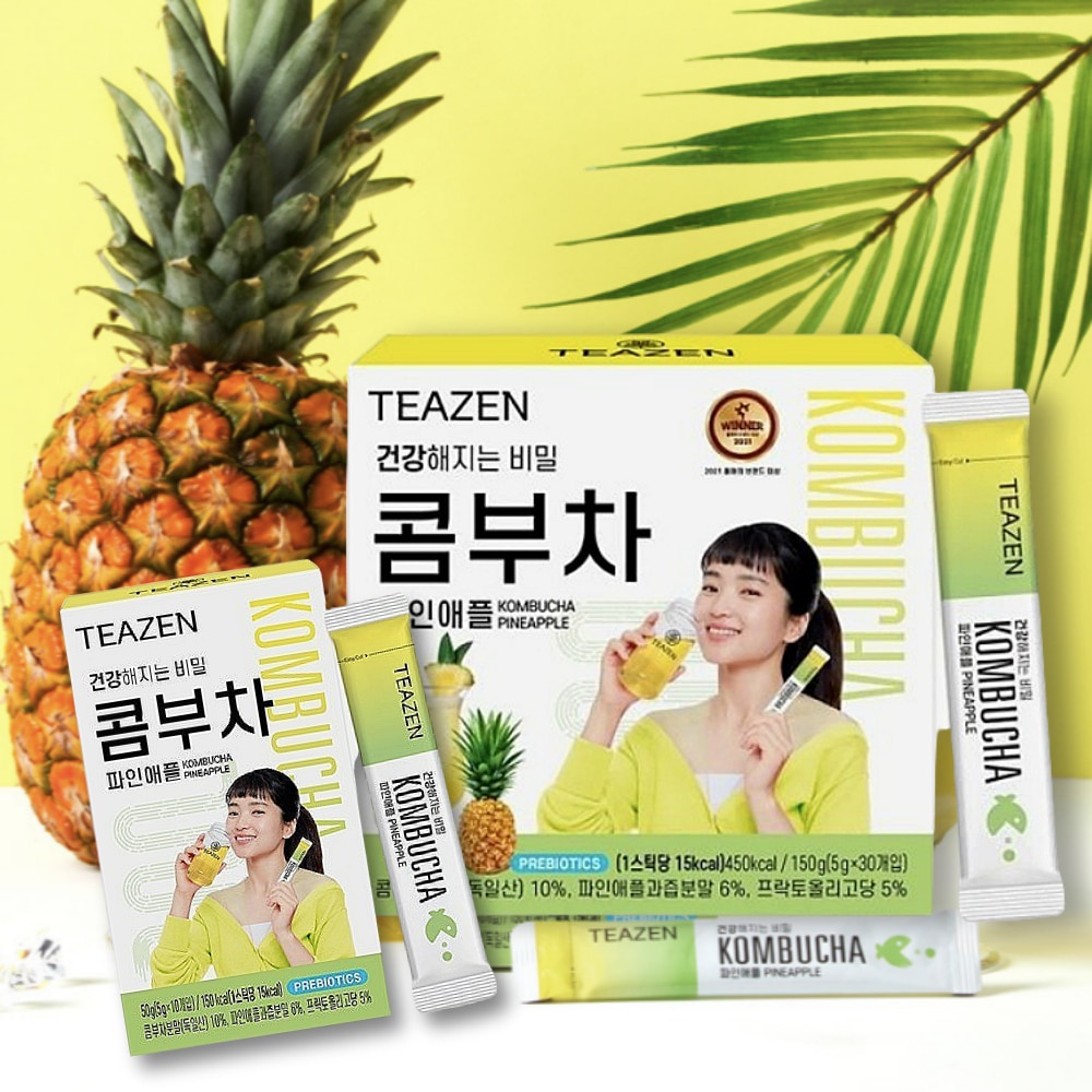 現貨!! 正韓版 非台版 TEAZEN 康普茶 (鳳梨味) 150g/30入 效期2024.08.03《釜山小姐》 | 蝦皮購物