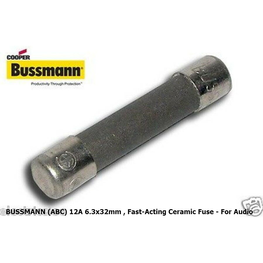 1個 -美國BUSS ABC (F) 12A 250V 6.3x32mm 快熔 陶瓷 保險絲 FOR AUDIO | 蝦皮購物