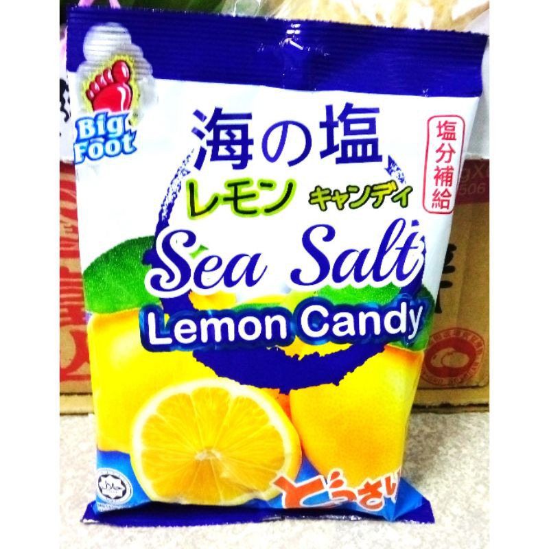 【新現貨】Big Foot 海鹽 薄荷岩鹽 檸檬糖 138g 150g/袋裝/馬來西亞 | 蝦皮購物
