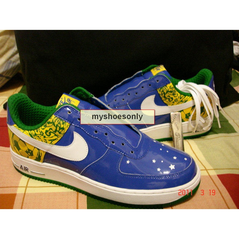 全新Nike air force 1 premium 世界盃巴西小羅納度 Ronaldinho us10.5 AF1低筒 | 蝦皮購物