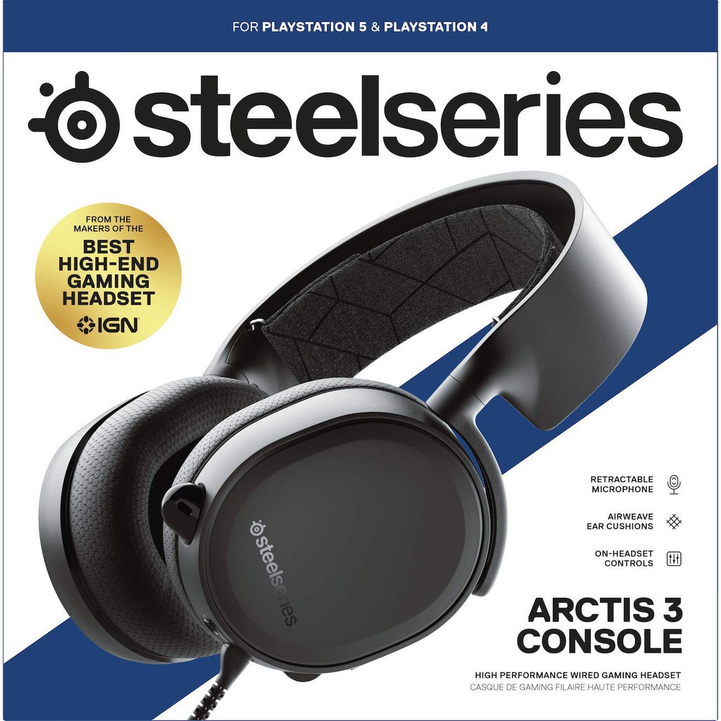 SteelSeries 賽睿 PS4周邊 ARCTIS 3 CONSOLE 有線電競耳機 麥克風 黑色【魔力電玩】 | 蝦皮購物