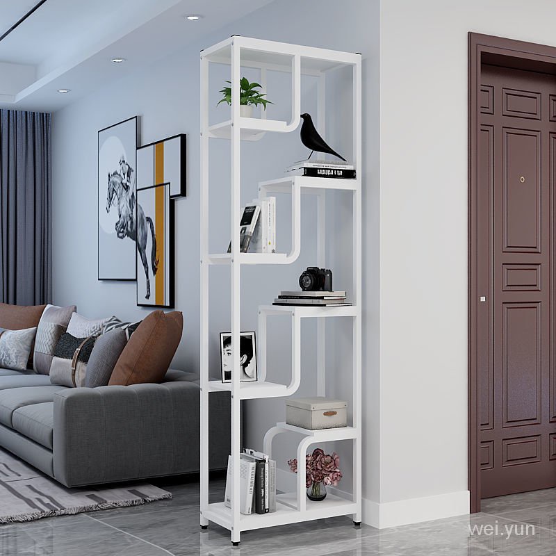 【熱賣免運】鐵藝多層置物架簡約玄關書架陽臺花架客廳博古架落地展示酒架隔斷 S8LH | 蝦皮購物