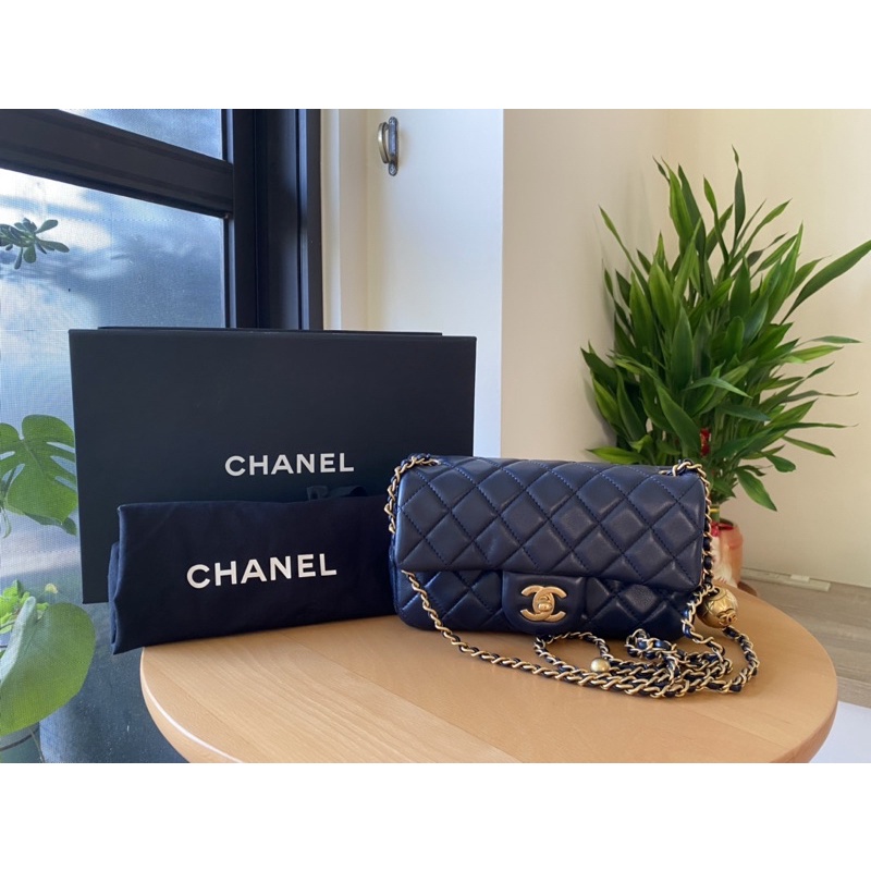 Chanel mini coco 20 金球(海軍藍） | 蝦皮購物