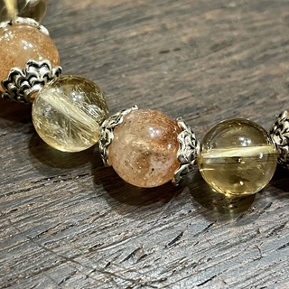 CS Crystal 編號12 - 雪霜髮晶+透體黃水晶+金太陽設計款 | 蝦皮購物