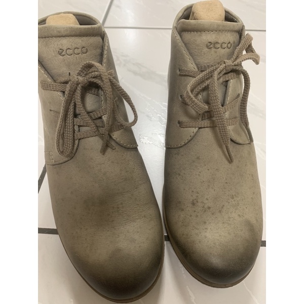 Ecco 莫蘭迪灰 全新 厚底楔型靴 eu37 us6-6.5 | 蝦皮購物
