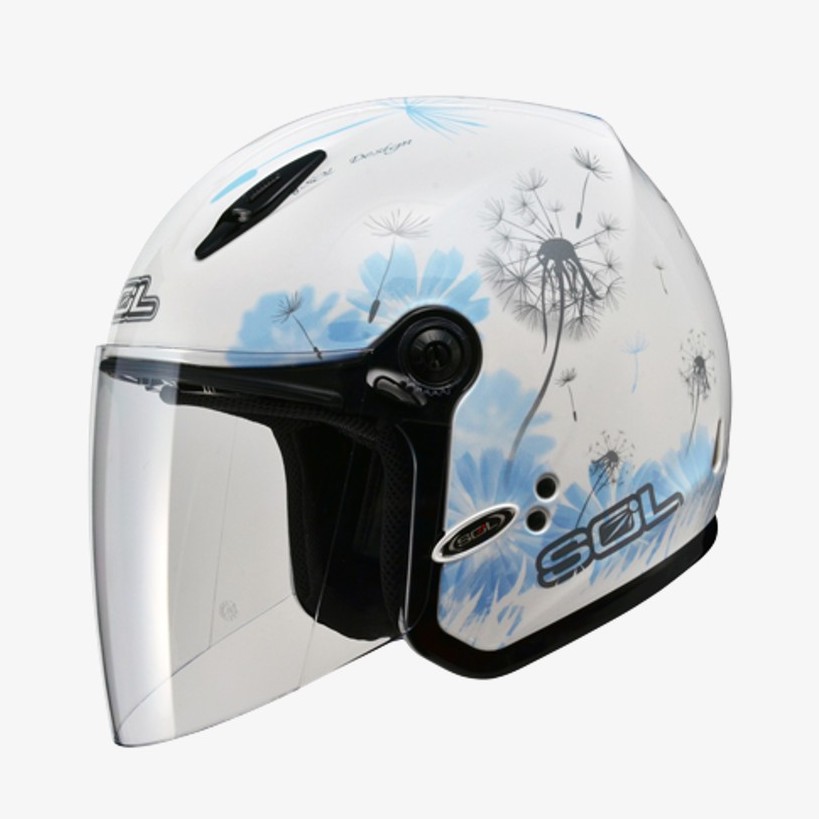 SOL(停產) 安全帽 27Y SL-27Y 蒲公英 珍珠白藍 半罩 3/4罩 通風透氣 輕量化 雙D扣《比帽王》 | 蝦皮購物