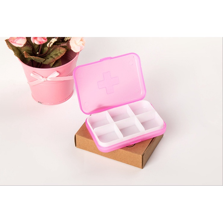 【susumy】糖果色 4格 6格 藥盒 分裝盒 防潮藥盒 隨身藥盒 分藥盒 藥品收納盒 分格 收納 隨身 | 蝦皮購物
