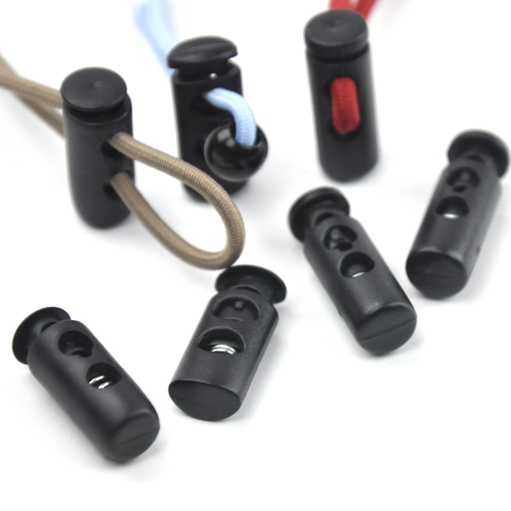 台灣製 MIT 雙孔 迷你圓柱形 塑料彈簧束尾扣 調節扣 彈簧扣 10入/包 CC264 CC430 CC429【恭盟】 | 蝦皮購物