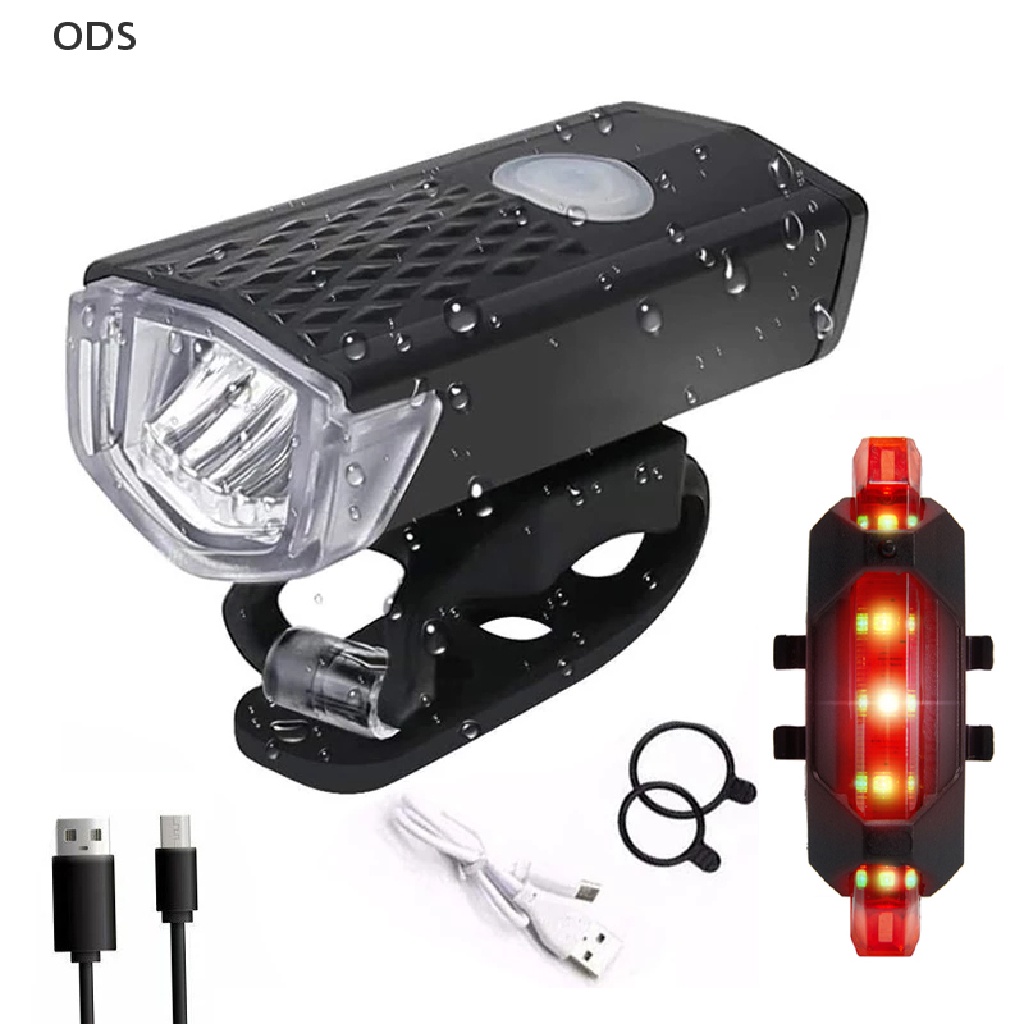 Ods 自行車自行車燈 USB LED 充電套裝 MTB 公路自行車前後頭燈手電筒自行車燈自行車配件外徑 | 蝦皮購物