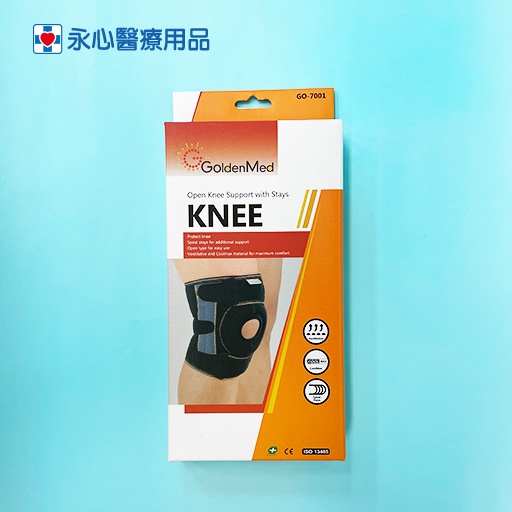 [超商取貨免運]【GoldenMed護具】GO-7001開放式軟鐵短護膝(黑) | 蝦皮購物