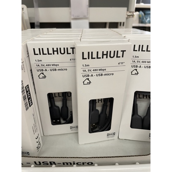 [IKEA代購]即將絕版 ️LILLHULT Usb type a轉micro-usb 充電線 傳輸線 150cm | 蝦皮購物