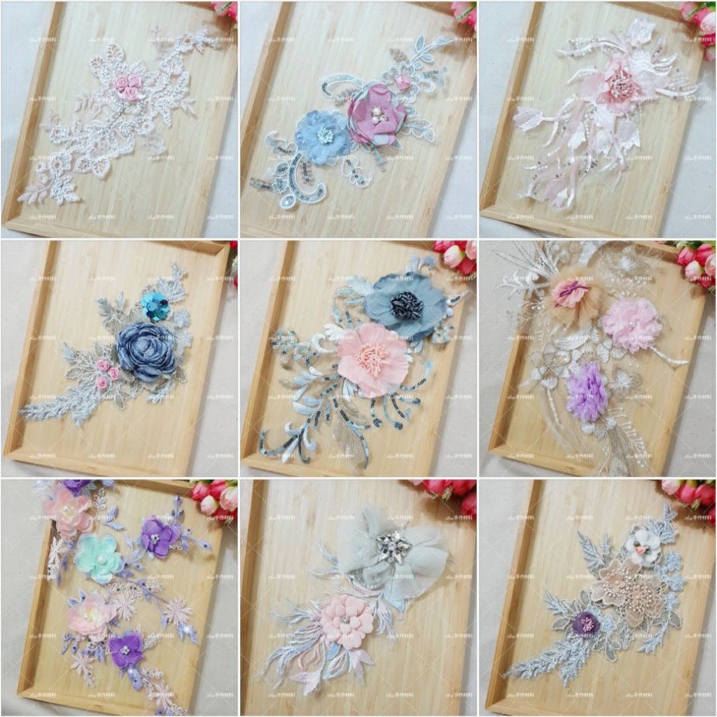 絕版款03《iAsa愛莎の》手作材料 (打樣立體花朵)3D立體花朵刺繡花蕾絲布貼lolita服裝禮服貼花裝飾修《無背膠》 | 蝦皮購物