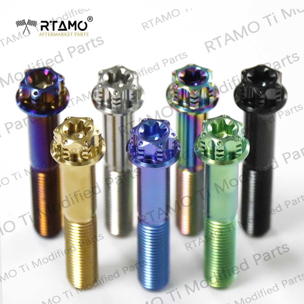 RTAMO | M10x45—100mm 1.25細牙 CNC花頭 橫槽內星 64正鈦 卡鉗螺絲 減震 排氣管 | 蝦皮購物