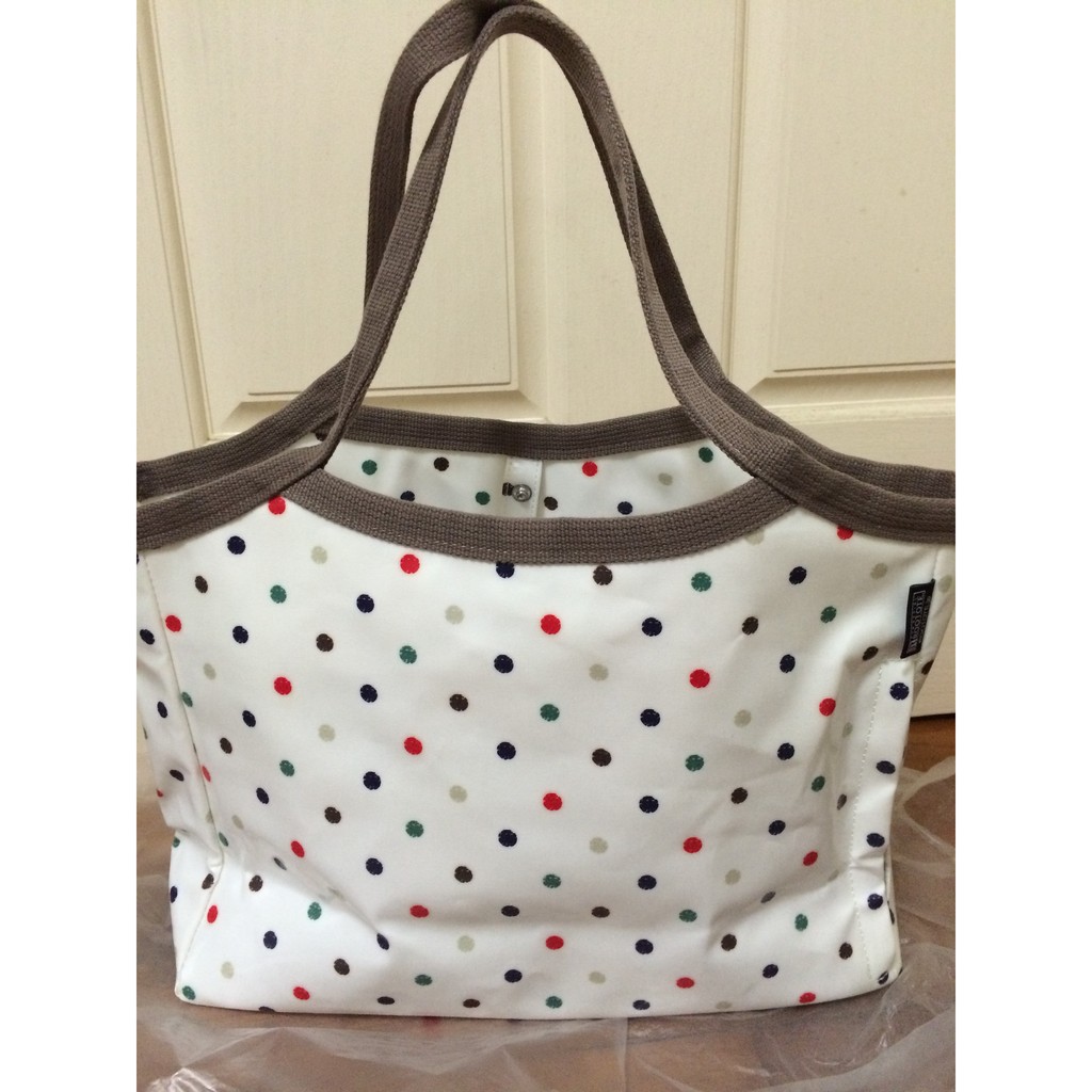 ROOTOTE 袋鼠包 白色點點款 防潑水肩背包 媽媽包 | 蝦皮購物