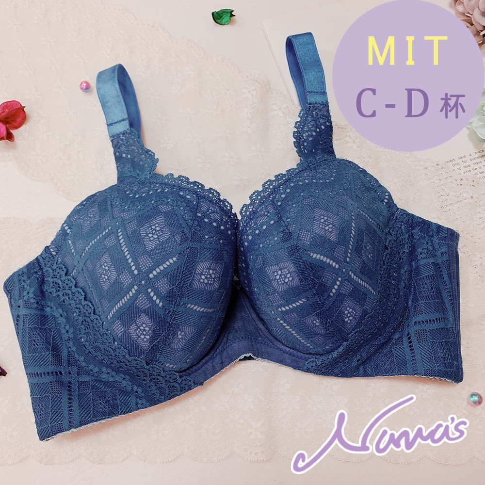 【露娜斯Nunas】葛倫珍珠 C-D大罩杯 涼爽機能內衣 U319 台灣製 中藍 | 蝦皮購物