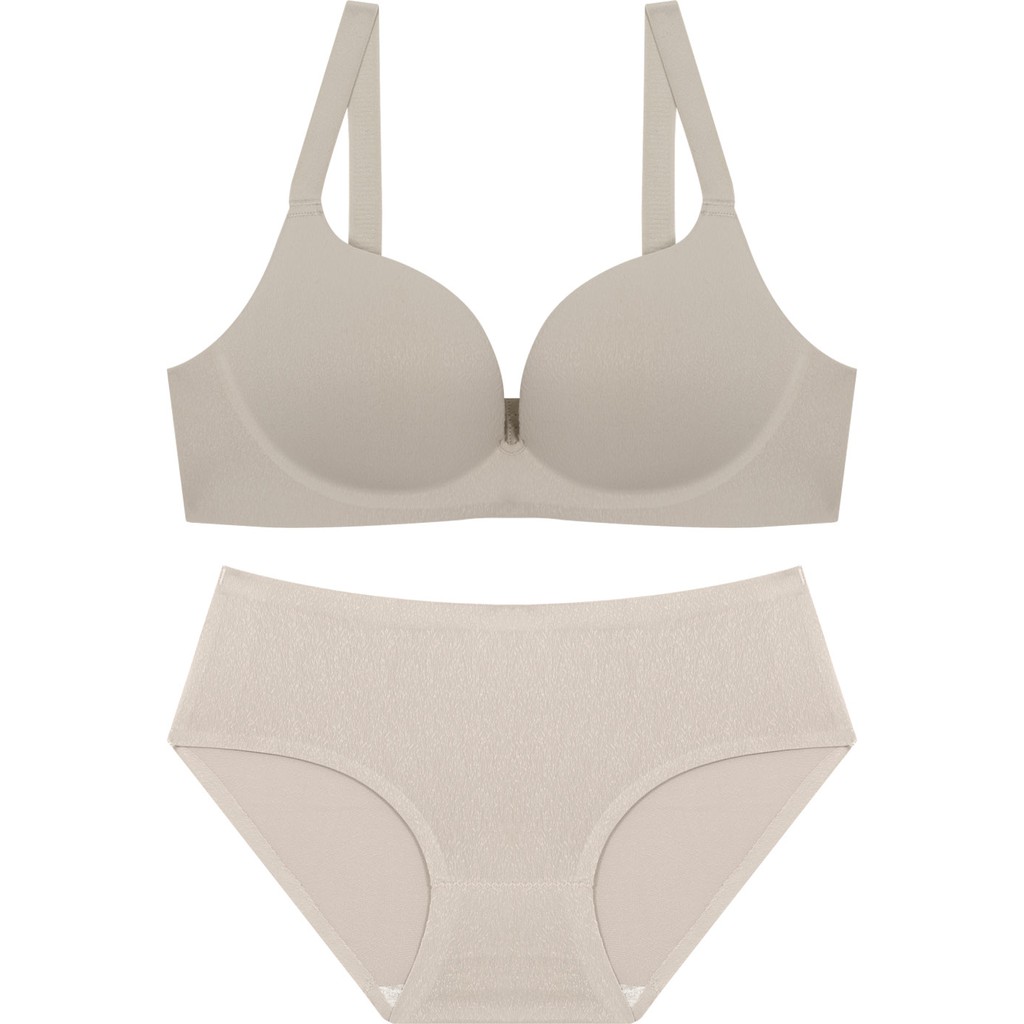 DOROSIWA 簡約純真豐胸純色內衣褲組 無鋼圈 加厚 舒適 無痕 日常 女性內衣褲 (4色) | 蝦皮購物