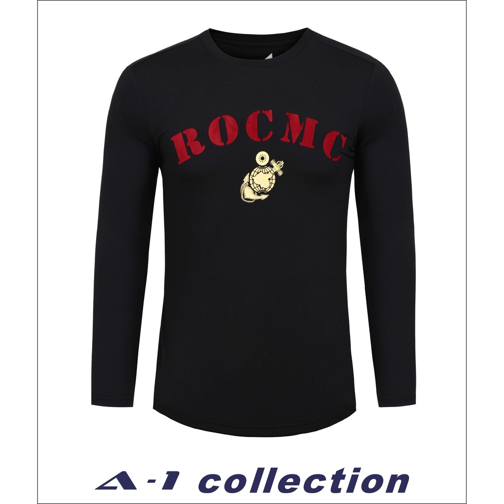 【A-1】原紗排汗圓領長T_ROCMC 黑 82017-19A 長袖 吸濕排汗 彈力快乾 海陸 陸戰隊 T恤 軍風 休閒 | 蝦皮購物