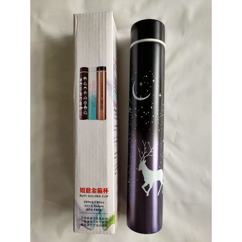 304不銹鋼 雙層真空 狼棒保溫瓶 細長型保溫瓶 （紫色：2 綠色：2） 280ml | 蝦皮購物