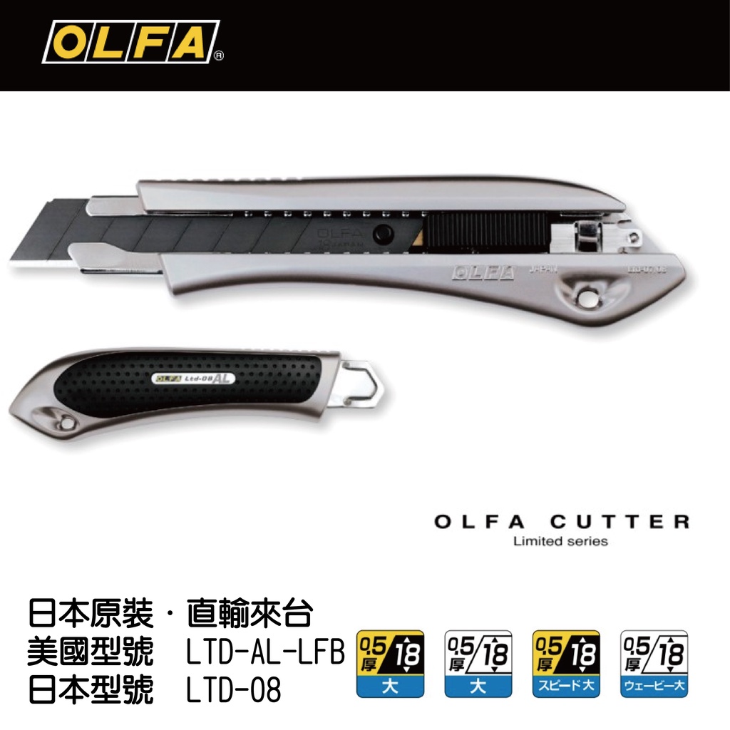 [士東工具] OLFA 日本原裝 極致系列 大型刃 美工刀 自動固定式 Ltd-08 (同美國包裝LTD-AL-LFB) | 蝦皮購物