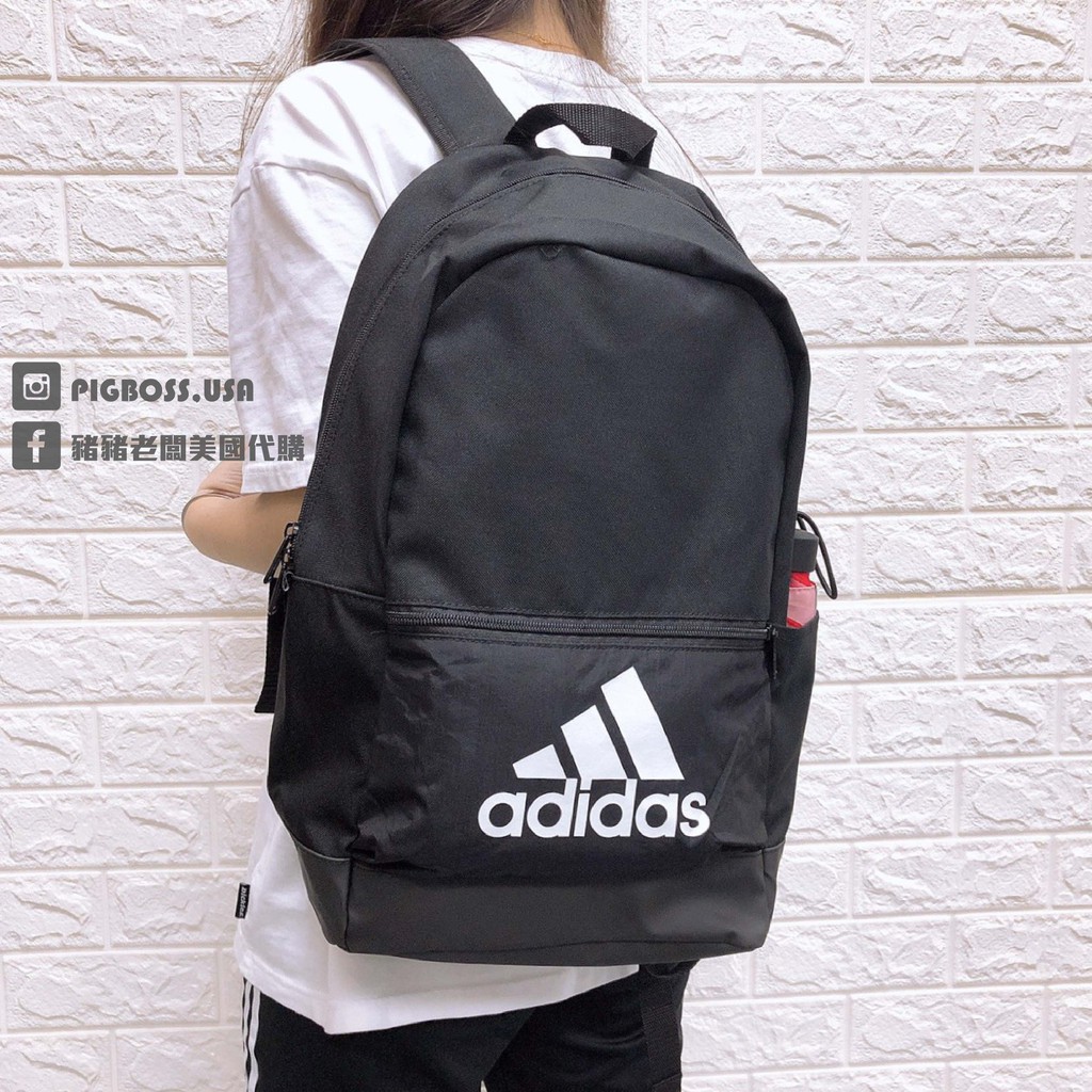 【豬豬老闆】ADIDAS CLASSIC BADGE 黑 白 休閒 運動 書包 後背包 雙肩包 DT2628 | 蝦皮購物