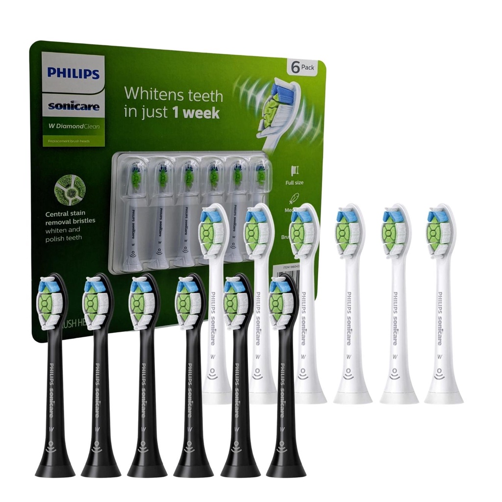 Philips Sonicare W DiamondClean 標準型音波震動牙刷頭 黑色 白色 原廠 | 蝦皮購物
