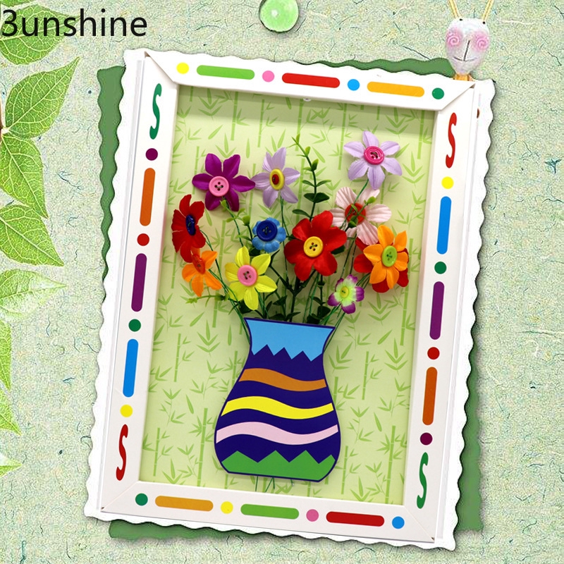 [現貨]母親節感恩節DIY手作紙框鈕扣花束 手工立體花束 粘貼相框材料包 畢業季 父親節教師節diy幼兒園美勞課手工 | 蝦皮購物