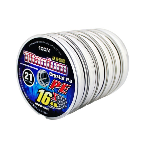 三郎釣具//太平洋Pokee 鈦級晶霸 16股PE線 100米白色 連結線 布線 船釣 池釣 中大斑 岸釣路亞 遠投 | 蝦皮購物
